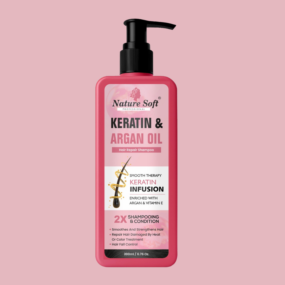 Keratin & Argan Oil Hair Repair Shampoo – Nature Soft Professional